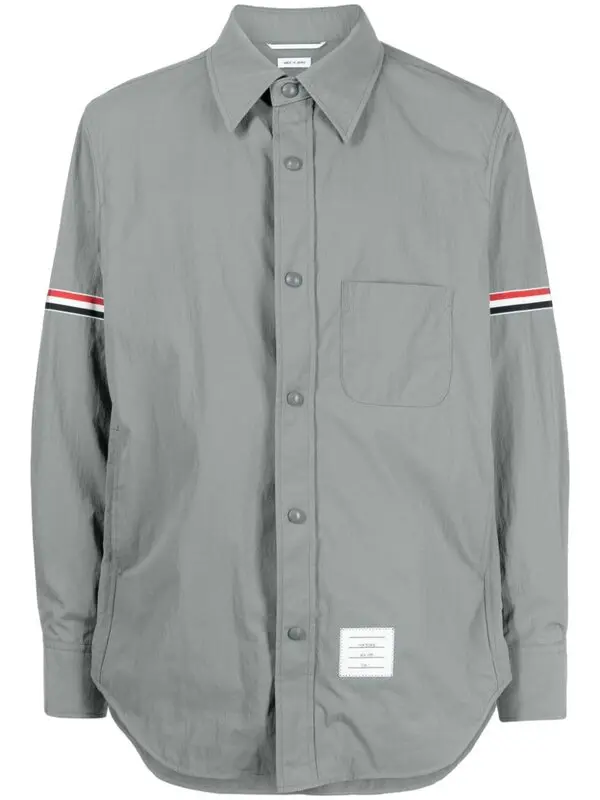 Thom Browne Rwb Armband Piqué Shirt Jacket - Grey