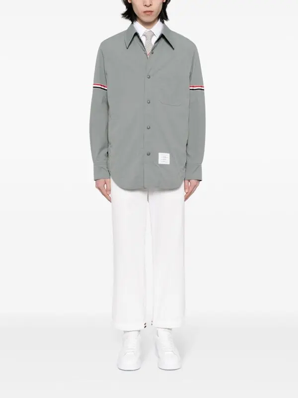 Thom Browne Rwb Armband Piqué Shirt Jacket - Grey