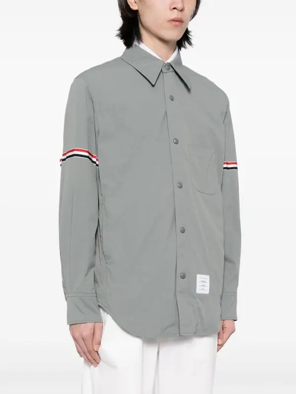 Thom Browne Rwb Armband Piqué Shirt Jacket - Grey