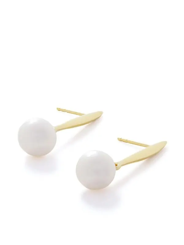Monica Vinader Nura Pearl Drop Earrings - Gold
