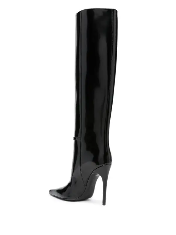 Saint Laurent Vendome 110mm Buckled High Heel Boots - Black