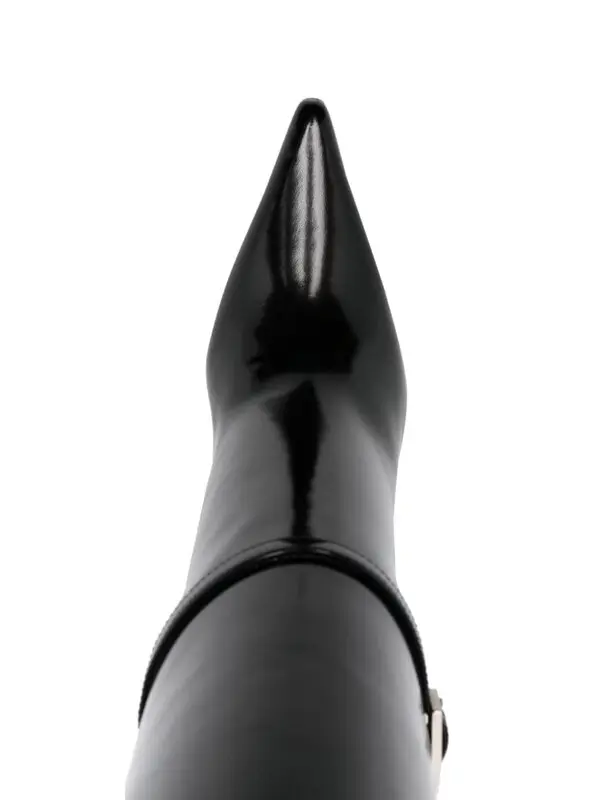 Saint Laurent Vendome 110mm Buckled High Heel Boots - Black