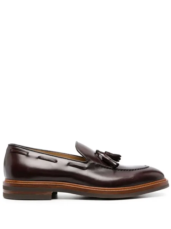 Brunello Cucinelli Tassel Detail Leather Loafers - Brown