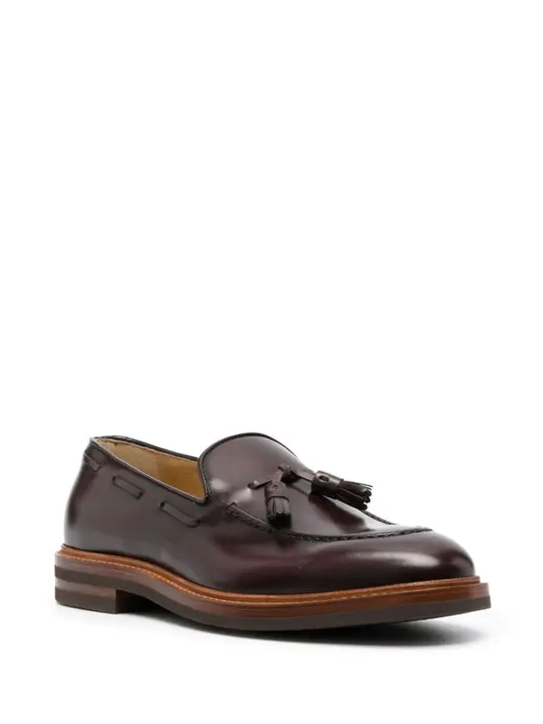 Brunello Cucinelli Tassel Detail Leather Loafers - Brown