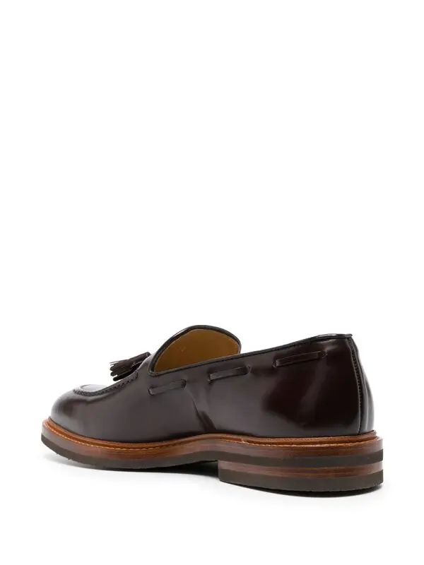 Brunello Cucinelli Tassel Detail Leather Loafers - Brown