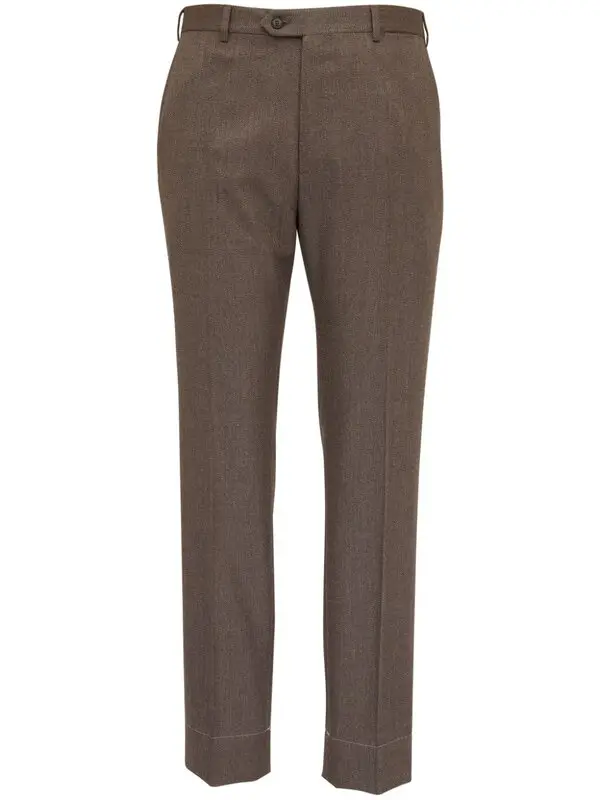 Brioni Straight-leg Wool Trousers - Brown