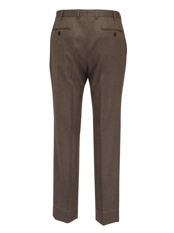 Brioni Straight-leg Wool Trousers - Brown
