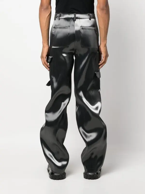 Heliot Emil Liquid Metal Cargo Trousers In Grey - 87% Off