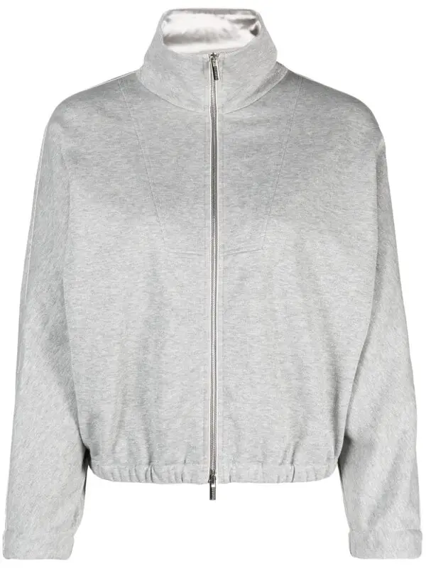 Peserico Mélange-effect Zip-up Fleece Sweatshirt