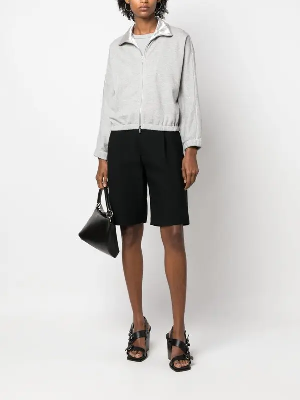 Peserico Mélange-effect Zip-up Fleece Sweatshirt