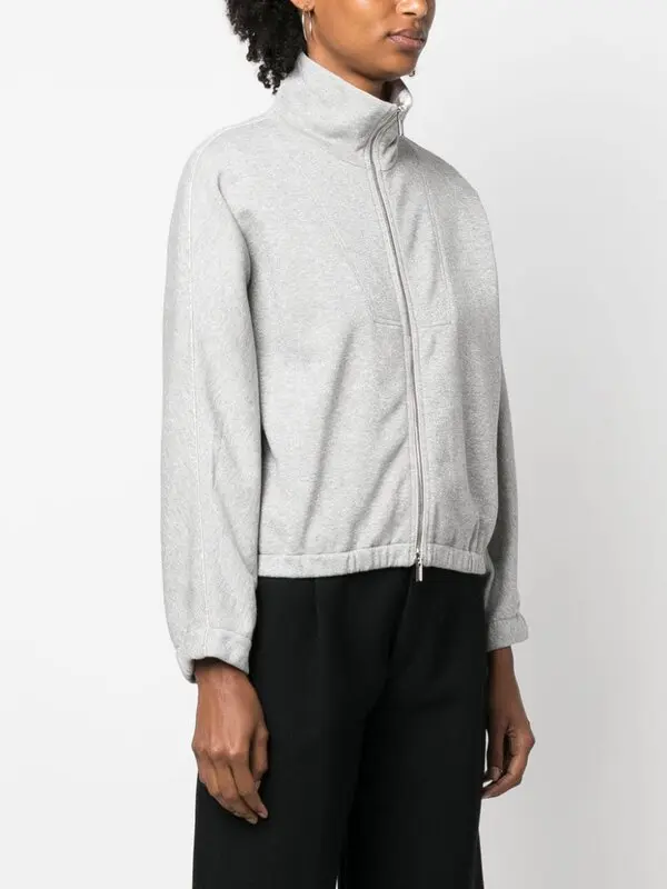 Peserico Mélange-effect Zip-up Fleece Sweatshirt