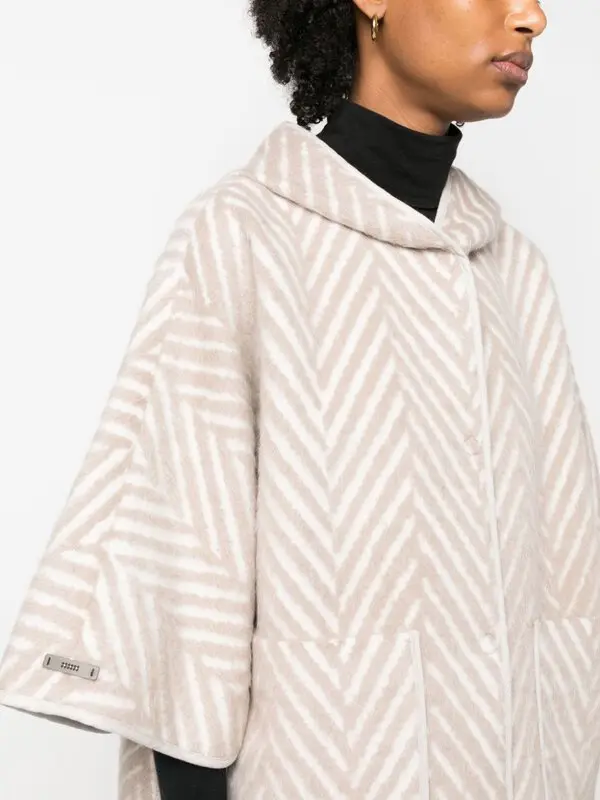 Peserico Herringbone Hooded Cape