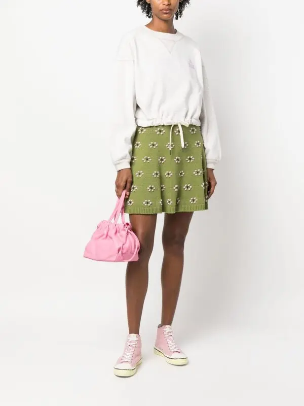 Kenzo Floral-motif Wool Skirt