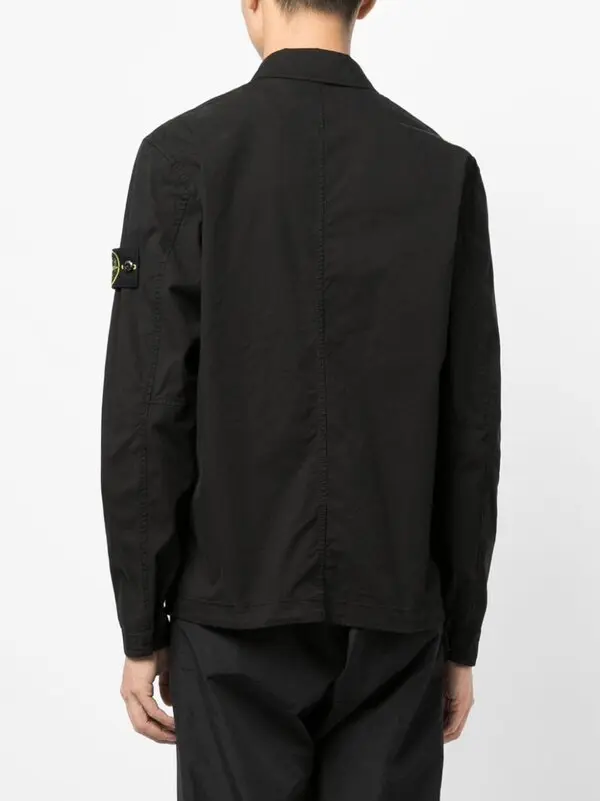 Stone Island Compass-patch Zip-up Overshirt
