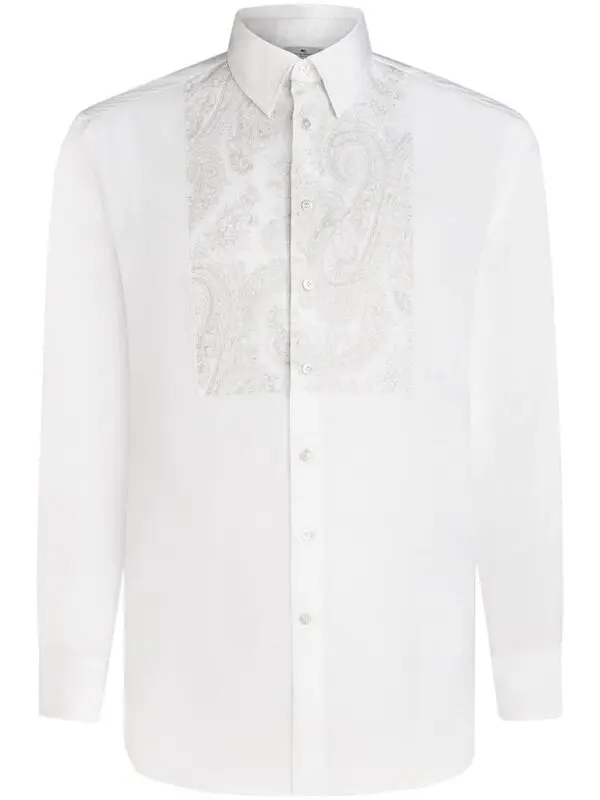 Etro Paisley-print Band Cotton Shirt