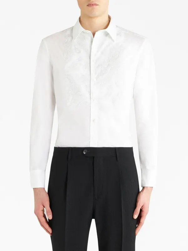 Etro Paisley-print Band Cotton Shirt