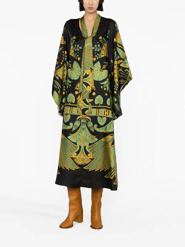 La DoubleJ Magnifico Silk Midi Dress