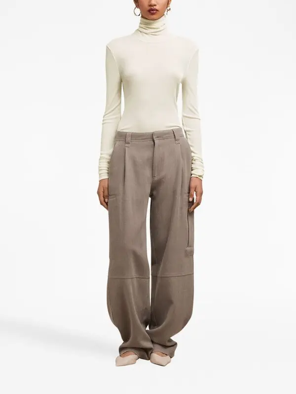 AMI Paris Roll-neck Ribbed Sweater - Neutrals