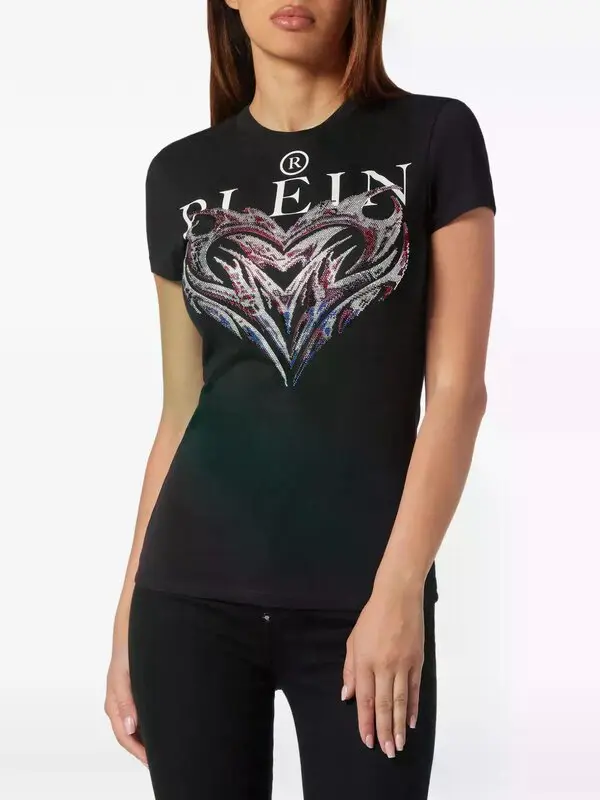 Philipp Plein Crystal-embellished Logo-print T-shirt - Black