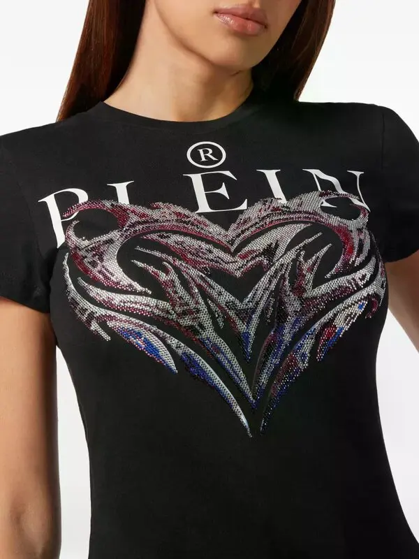 Philipp Plein Crystal-embellished Logo-print T-shirt - Black