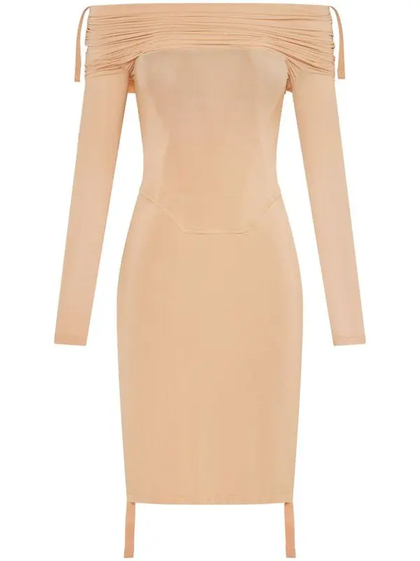 DION LEE Off-shoulder Minidress - Neutrals