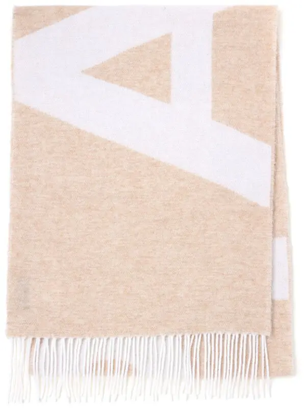 A.p.c. Intarsia-knit Wool-blend Scarf - Neutrals