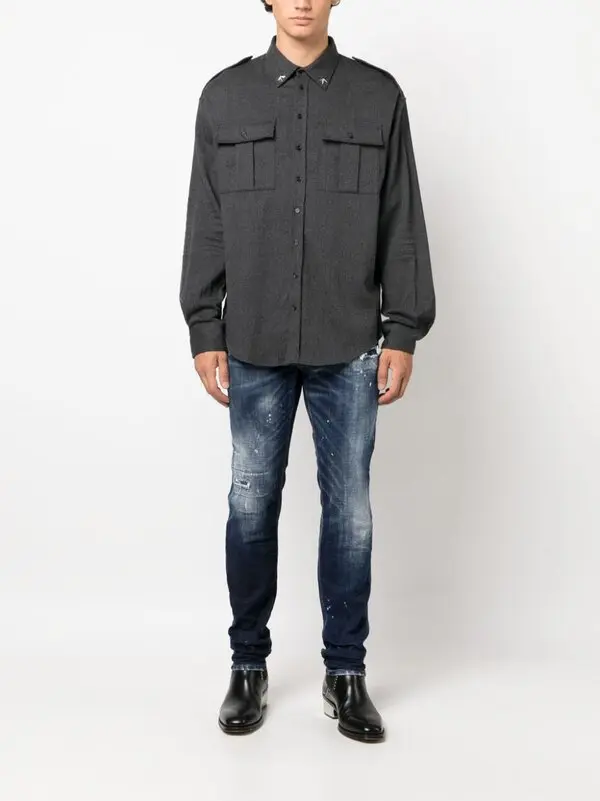 Dsquared2 Long-sleeve Virgin Wool Shirt