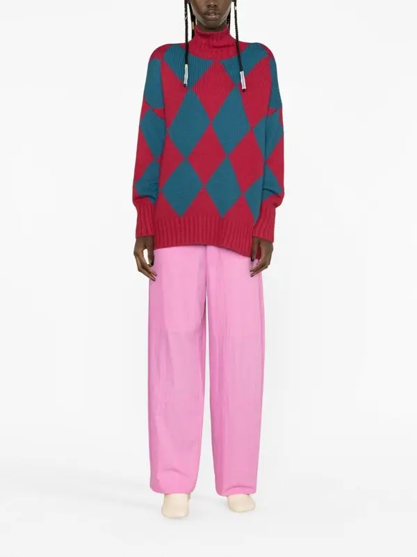 La DoubleJ Argyle Intarsia-knit Jumper - Blue
