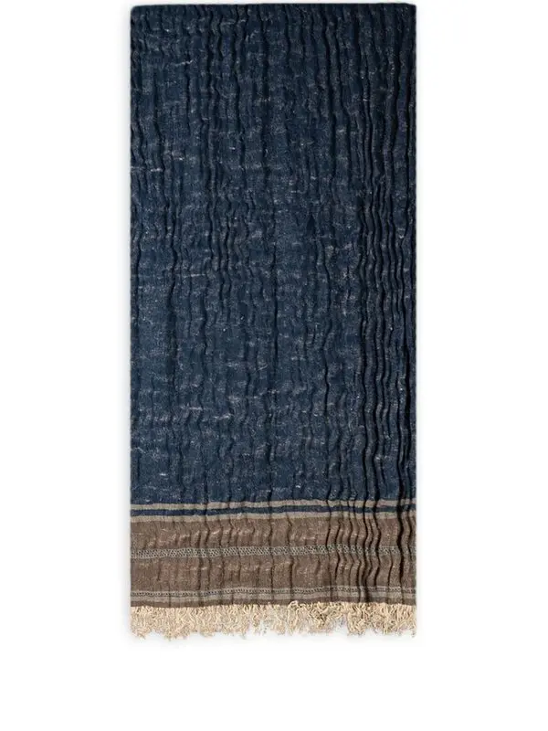 THE HOUSE OF LYRIA Malvagio Stripe-detail Cashmere Throw - Blue
