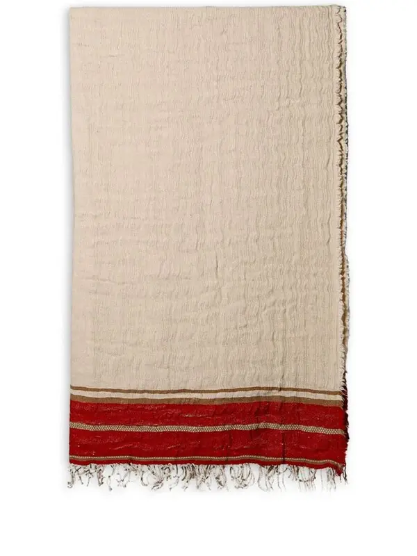 THE HOUSE OF LYRIA Bardo Stripe-detail Cashmere Throw - Neutrals