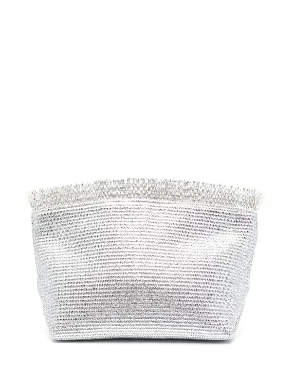 Cult Gaia Shanti Fringed Raffia Clutch