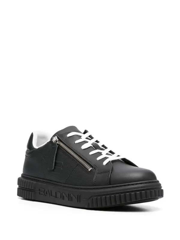 BALDININI Logo-embossed Low-top Leather Sneakers