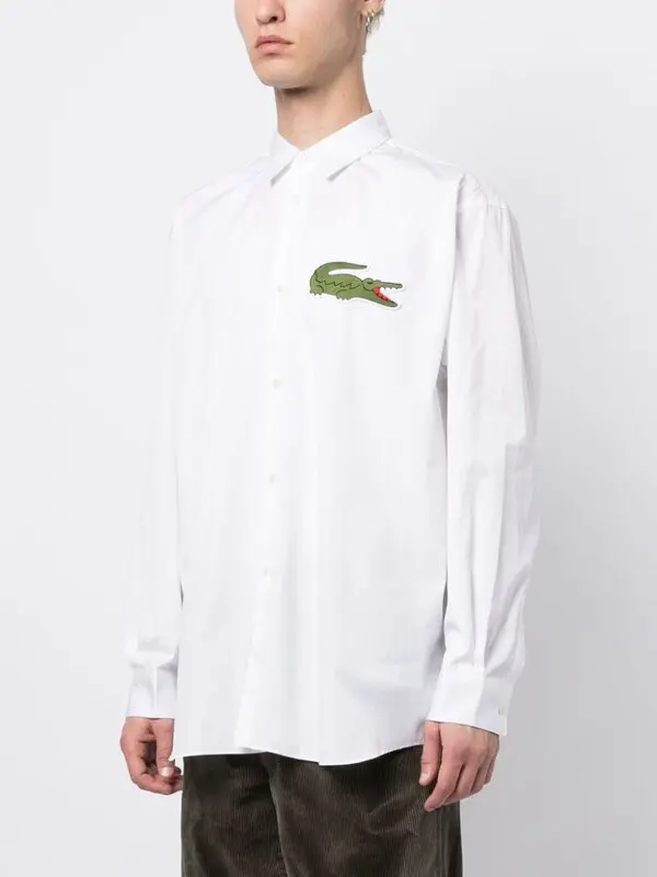 Comme Des Garçons X Lacoste Logo-patch Cotton Shirt