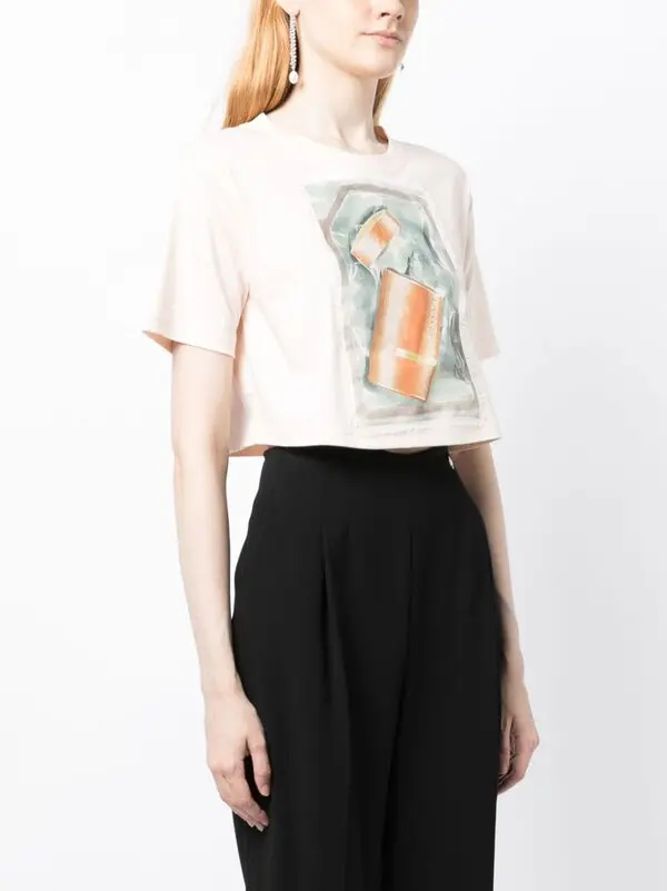 LANVIN Graphic Cropped T-shirt