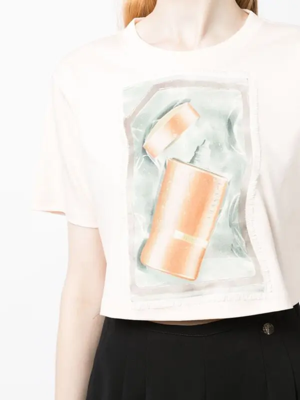 LANVIN Graphic Cropped T-shirt
