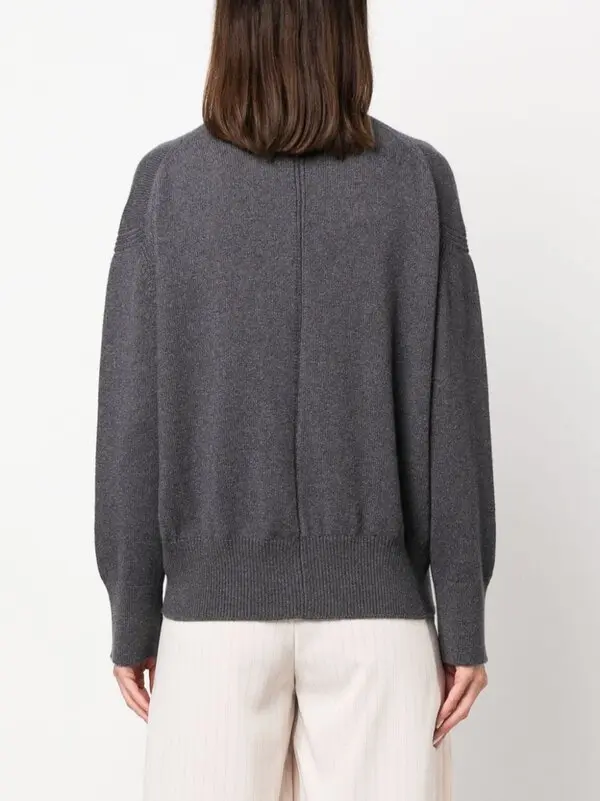 BARRIE Iconic V-neck Cashmere Cardigan - Grey