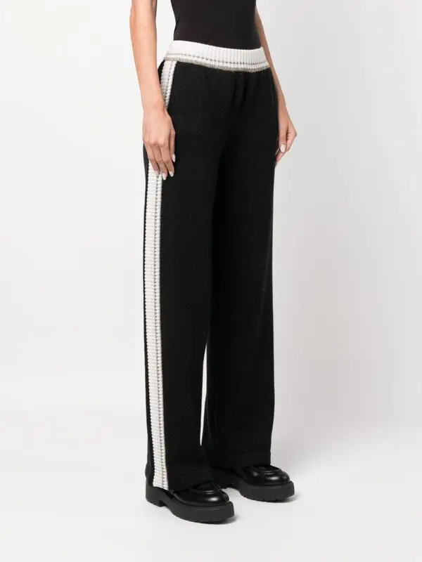 BARRIE Stripe-detail Trousers - Black
