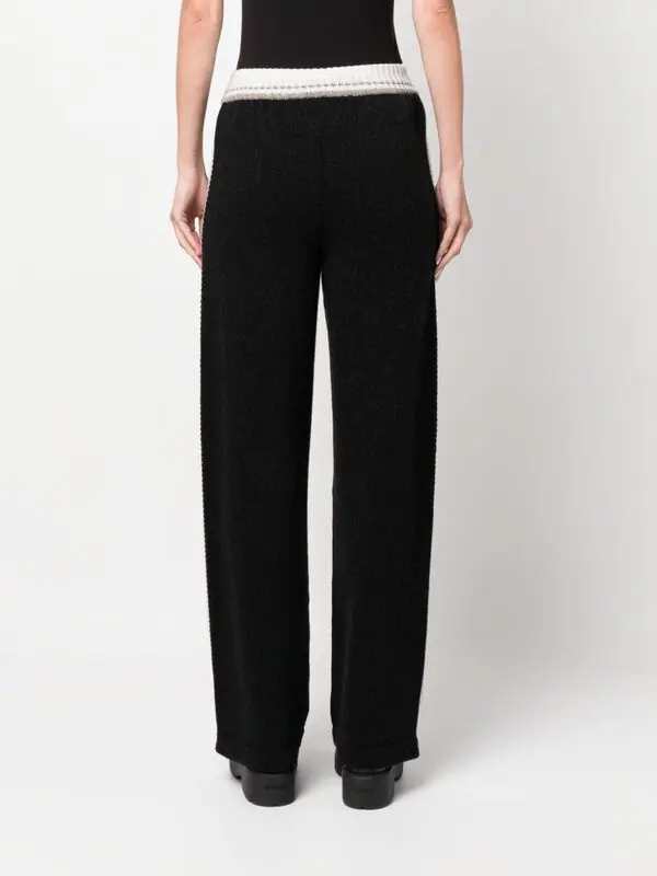 BARRIE Stripe-detail Trousers - Black