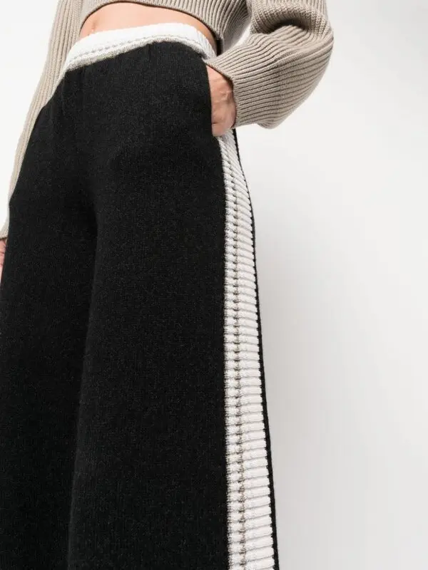 BARRIE Stripe-detail Trousers - Black