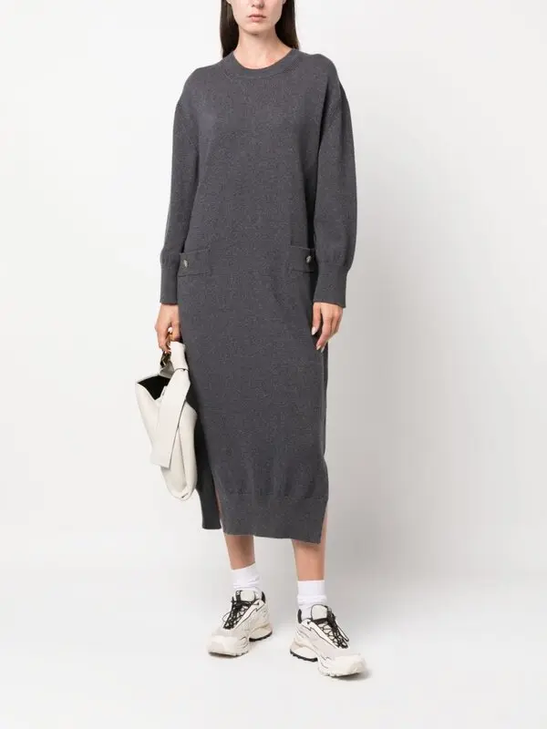 Barrie Iconic Knit Midi Dress - Grey | Editorialist