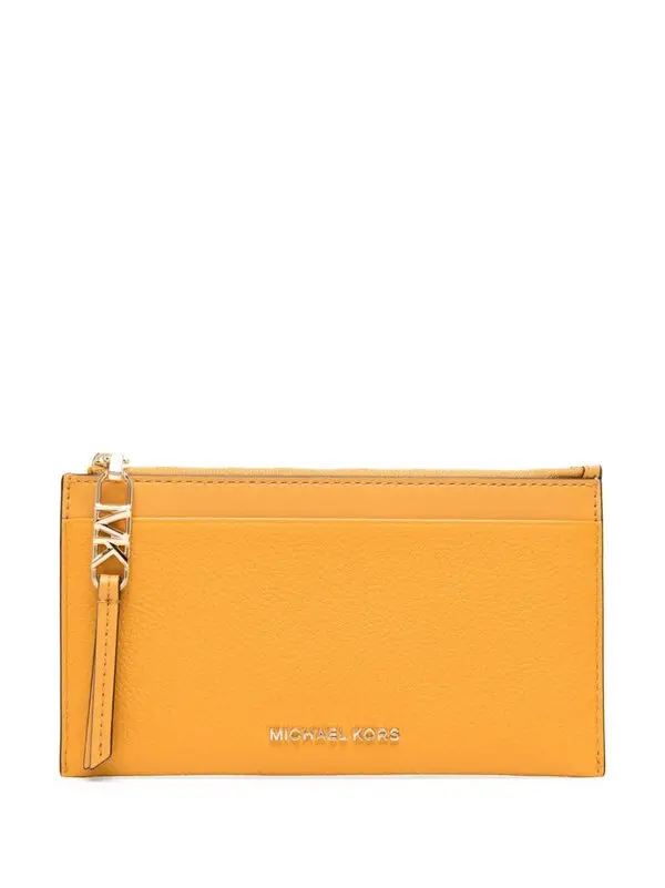 Michael Kors Logo-lettering Leather Card Case - Yellow
