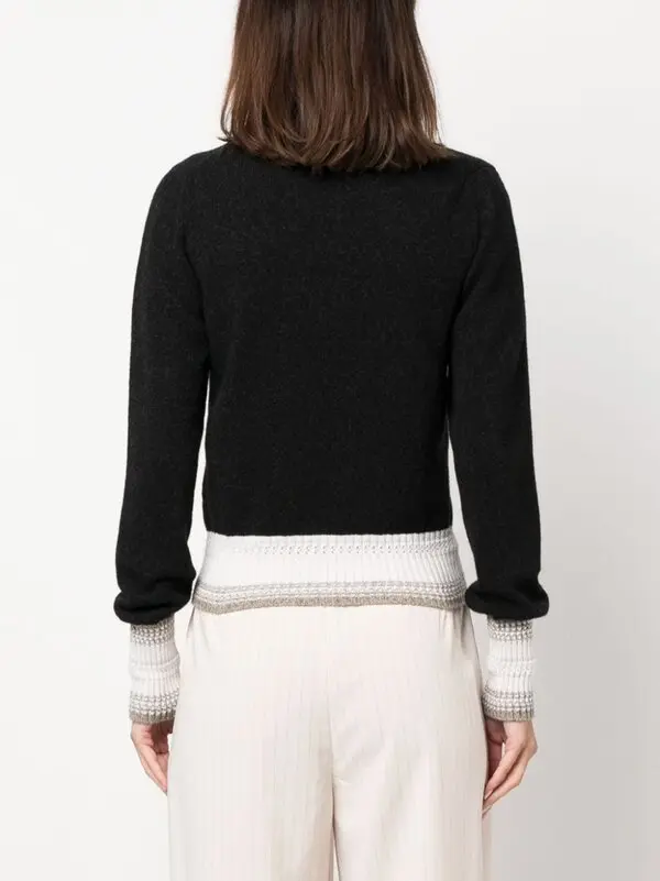BARRIE Mottled Zip-up Cashmere Cardigan - Black