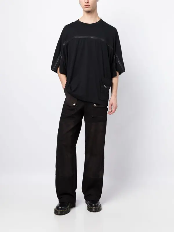 Undercoverism Zip-Detail Cotton T-Shirt In Black - 30% Off