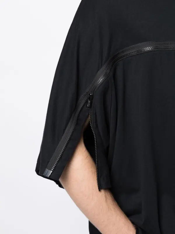 Undercoverism Zip-Detail Cotton T-Shirt In Black - 30% Off