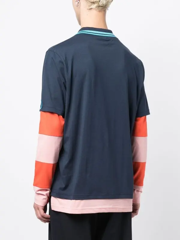 BOTTER Layered-effect Logo-embroidered T-shirt - Blue