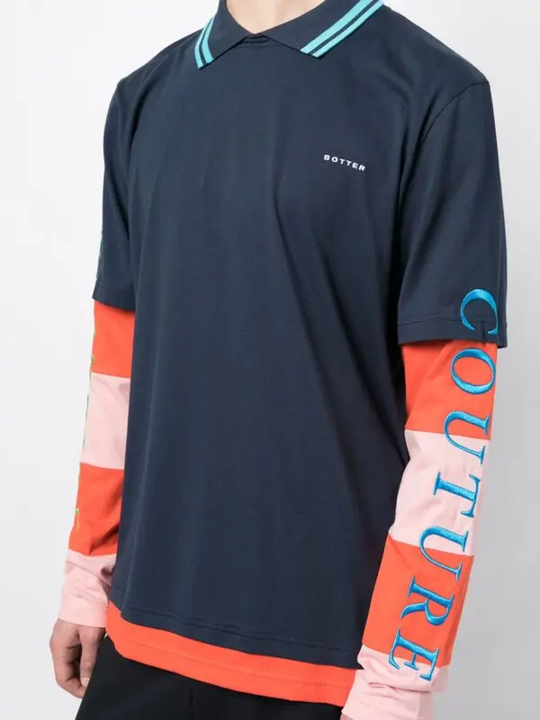 BOTTER Layered-effect Logo-embroidered T-shirt - Blue