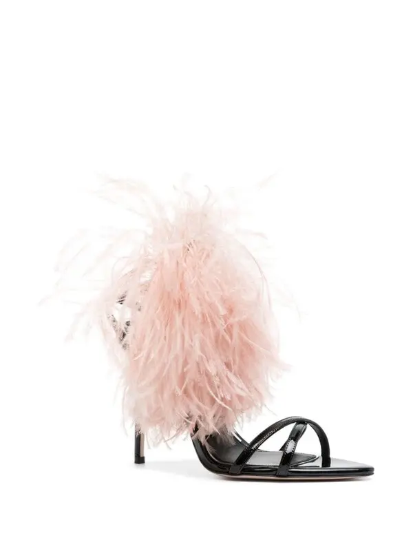GEDEBE Lily 100mm Feather Sandals