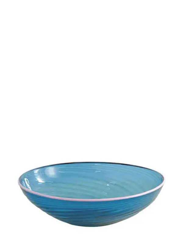 La DoubleJ Spiral-effect Murano Glass Bowl - Blue