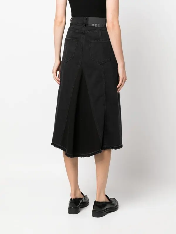 MSGM Logo-patch Knee-length Skirt