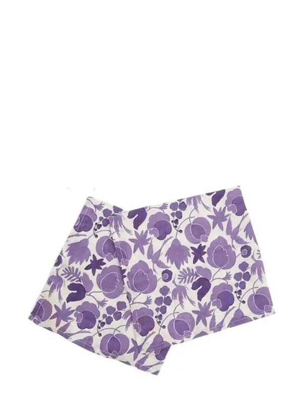 La DoubleJ Wildbird-print Linen Napkins - Purple